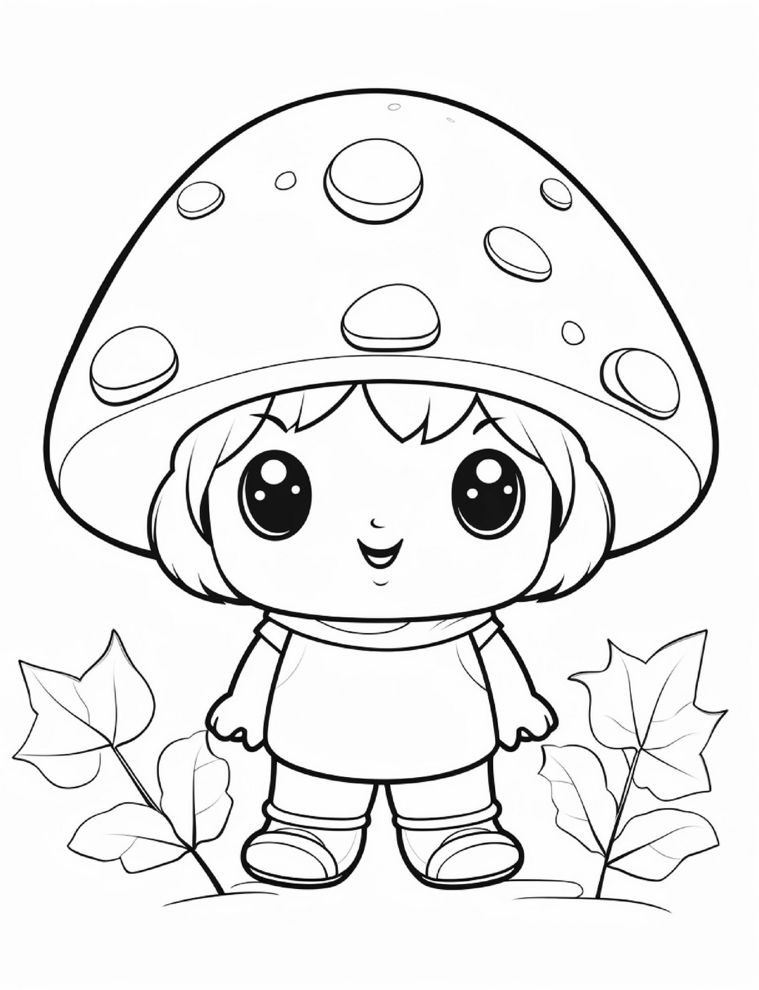 50 Kawaii Cute Mushroom Coloring Pages - Etsy