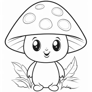 50 Kawaii Cute Mushroom Coloring Pages - Etsy