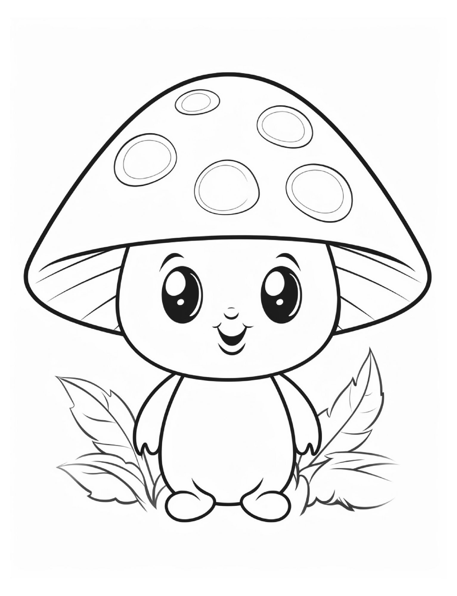50 Kawaii Cute Mushroom Coloring Pages - Etsy