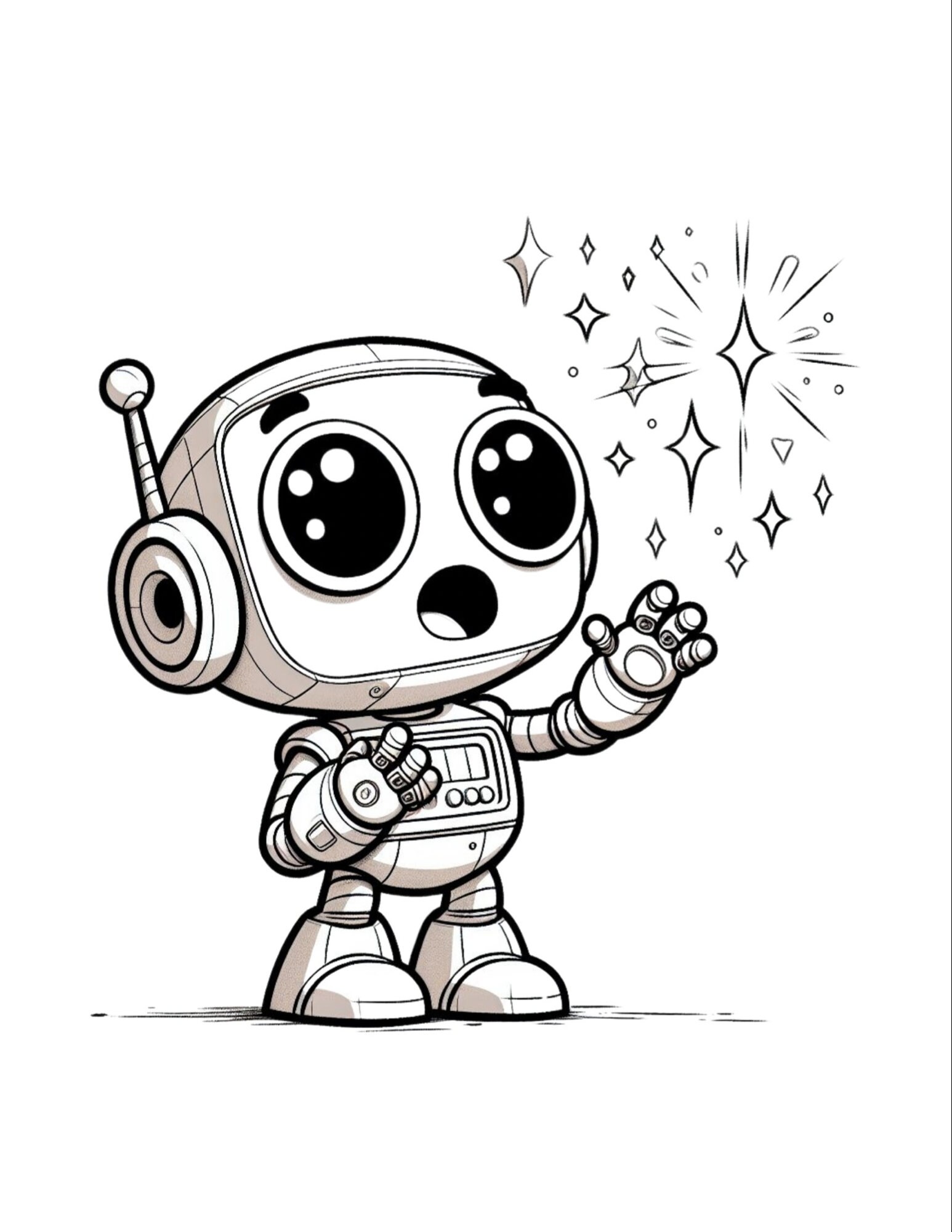 Super Simple Super Cute Robot Coloring Pages - Etsy