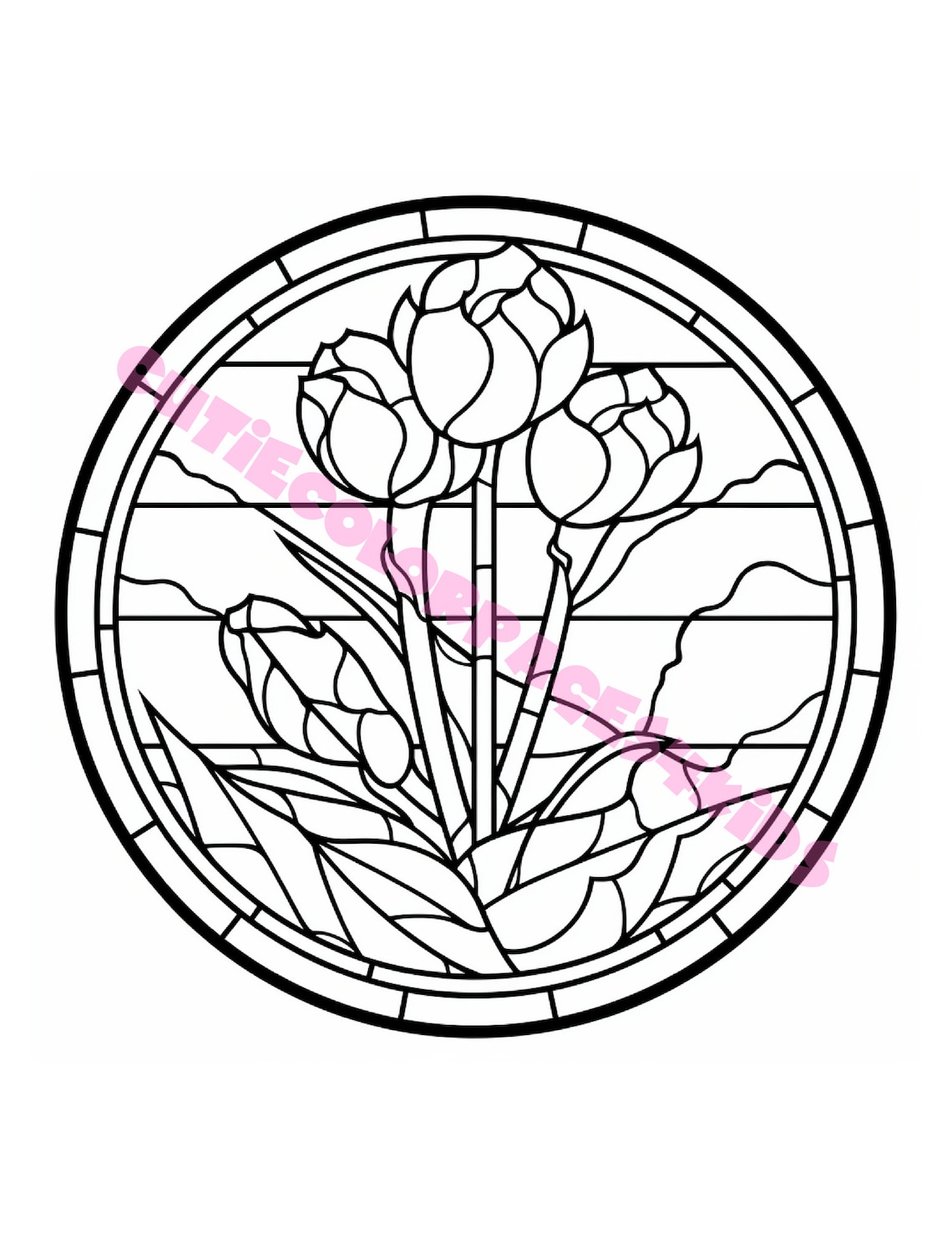 50 Stained Glass Coloring Pages - Etsy