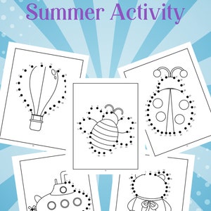Mega Bundle Summer Fun Activity for Kids Color by Number Dot to Dot ...