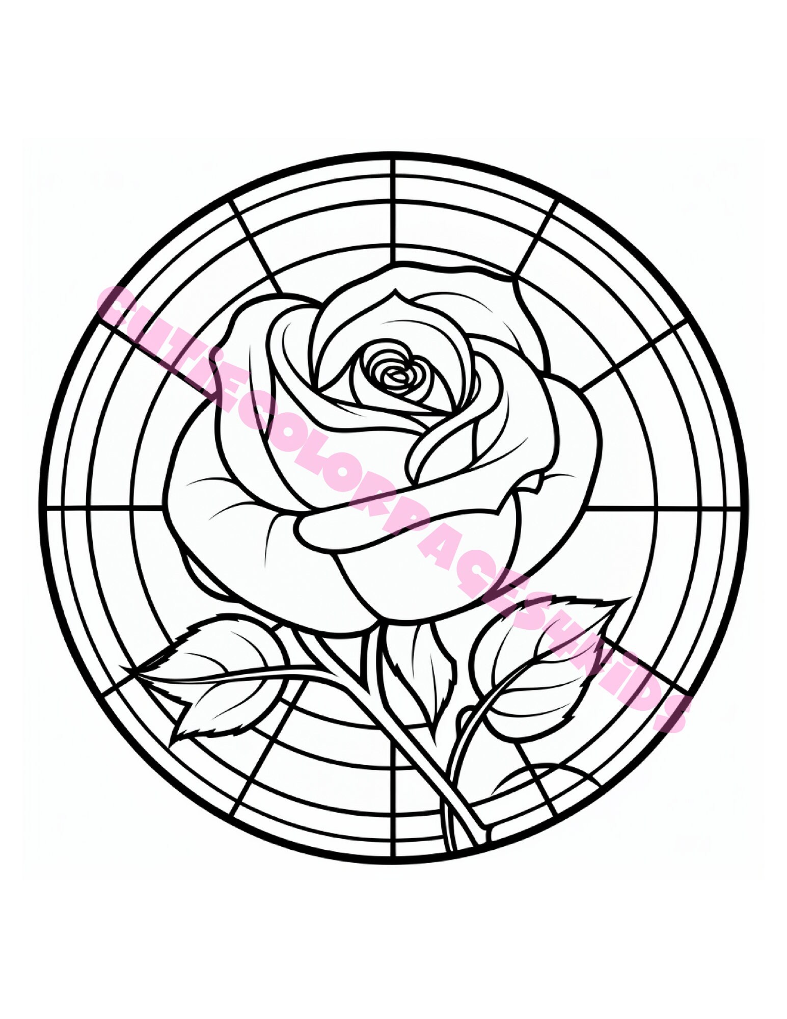 50 Stained Glass Coloring Pages - Etsy