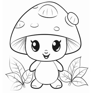 50 Kawaii Cute Mushroom Coloring Pages - Etsy