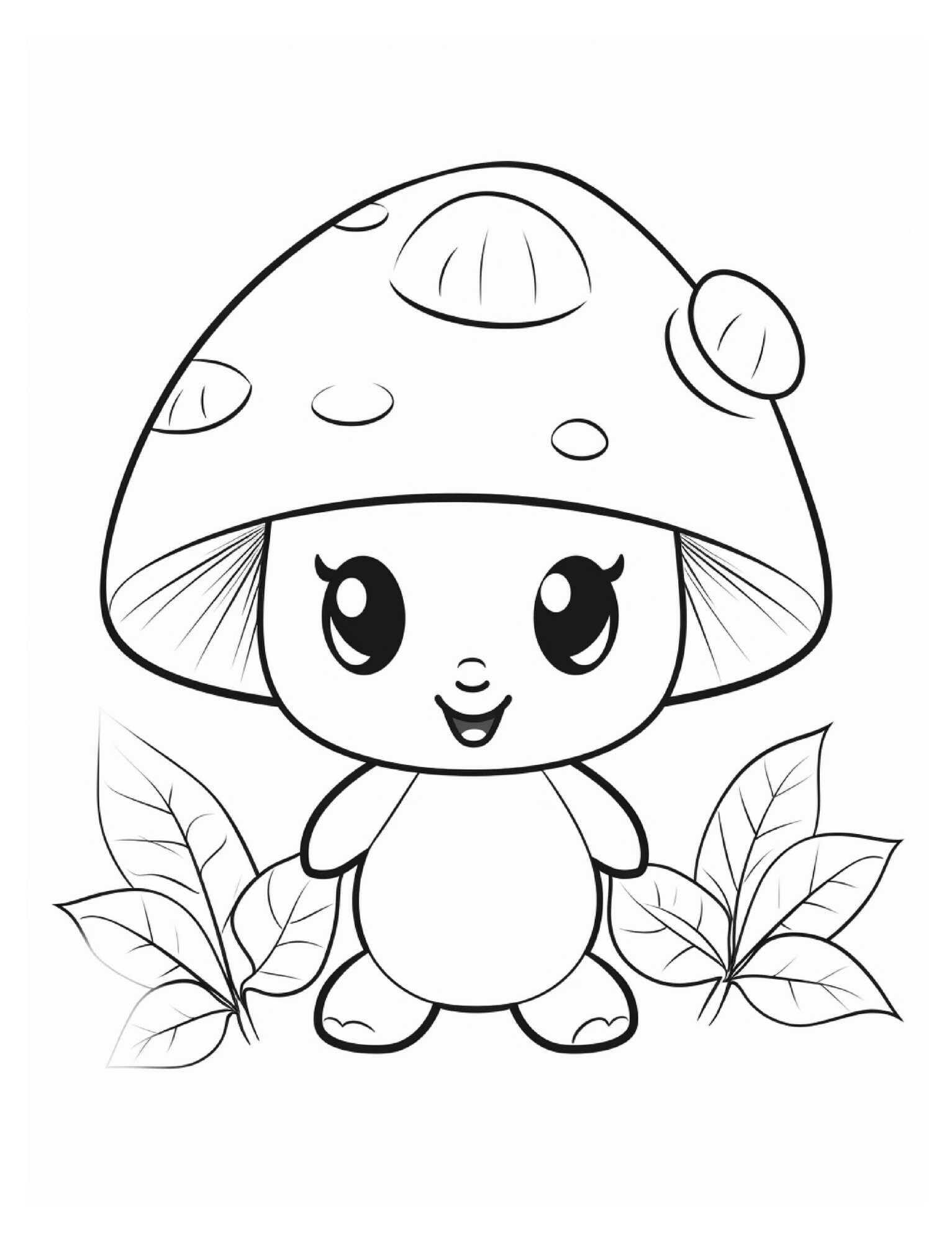 50 Kawaii Cute Mushroom Coloring Pages - Etsy