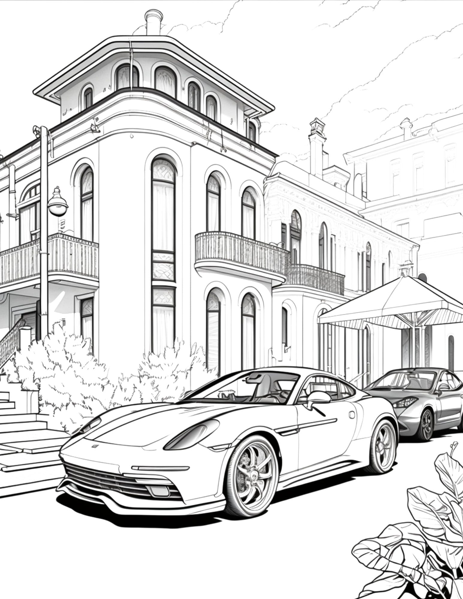 Luxury Cars Coloring Pages Fancy Cars Adult Coloring Pages - Etsy