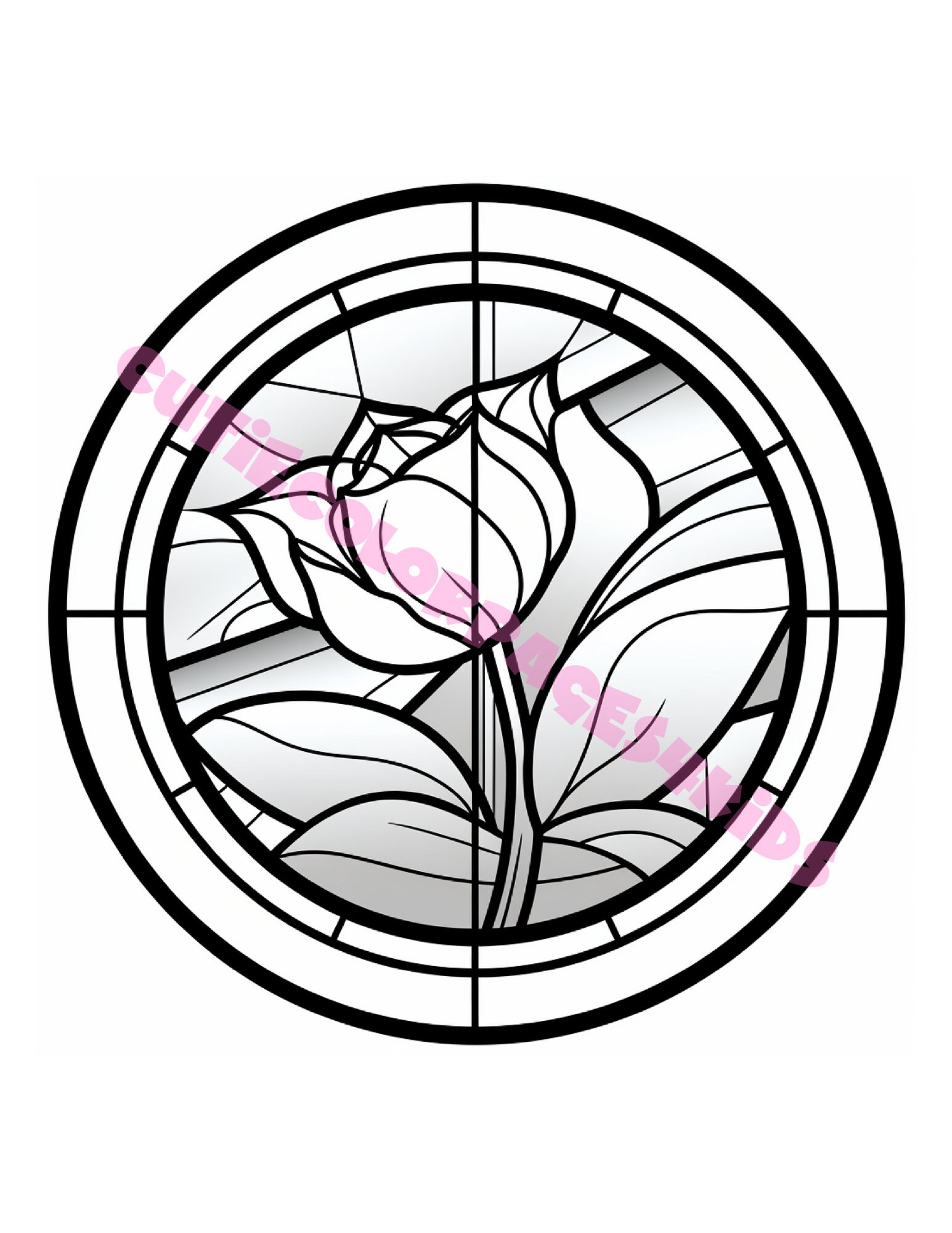 50 Stained Glass Coloring Pages - Etsy
