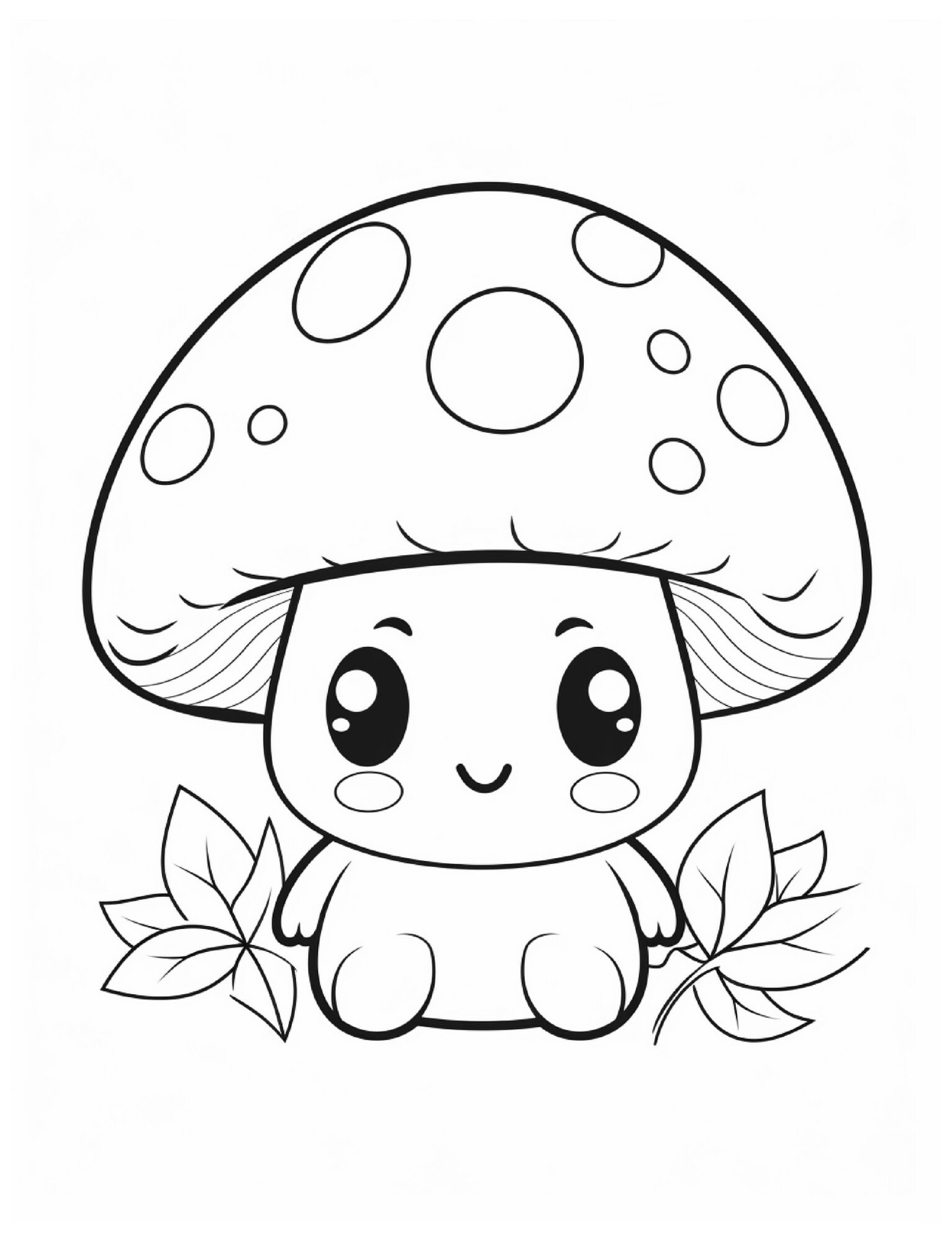 50 Kawaii Cute Mushroom Coloring Pages - Etsy