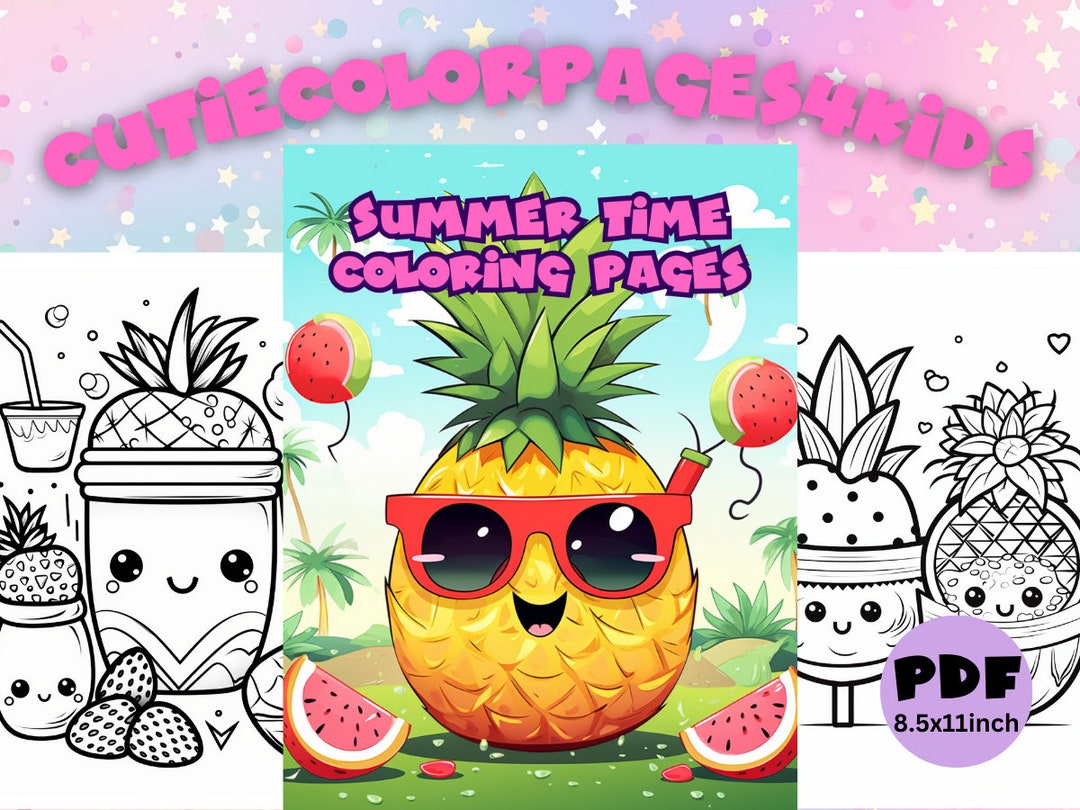 50 Summer Time Coloring Pages - Etsy