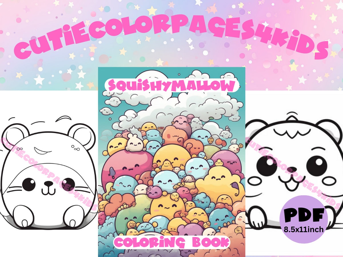 50 SQUISHYMALLOW Coloring Pages - Etsy
