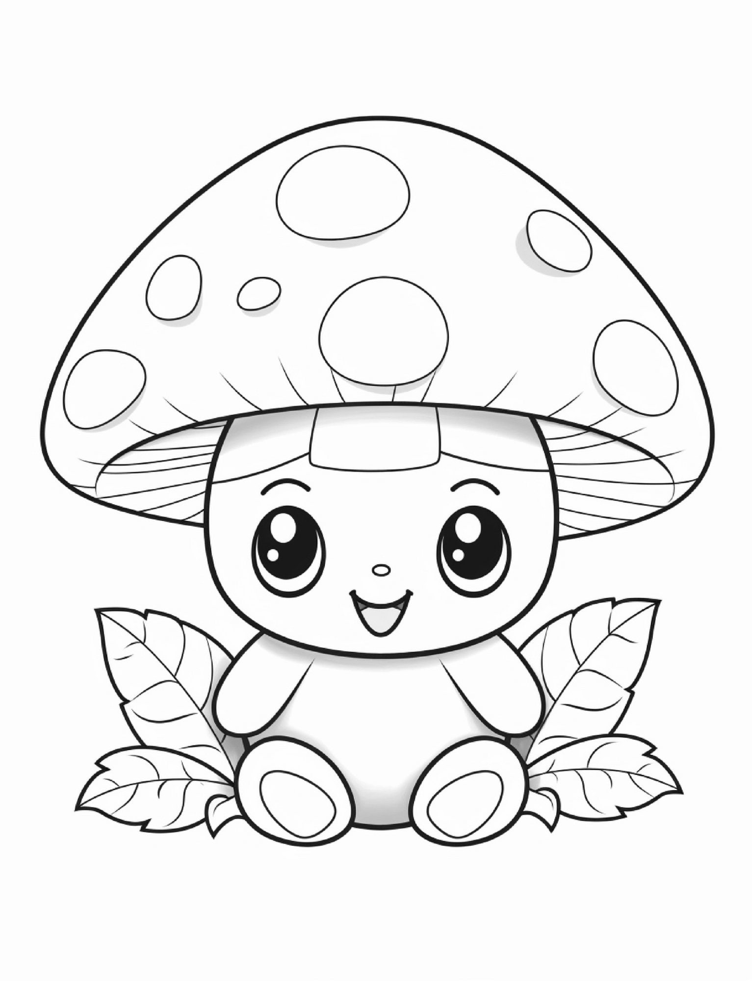50 Kawaii Cute Mushroom Coloring Pages - Etsy