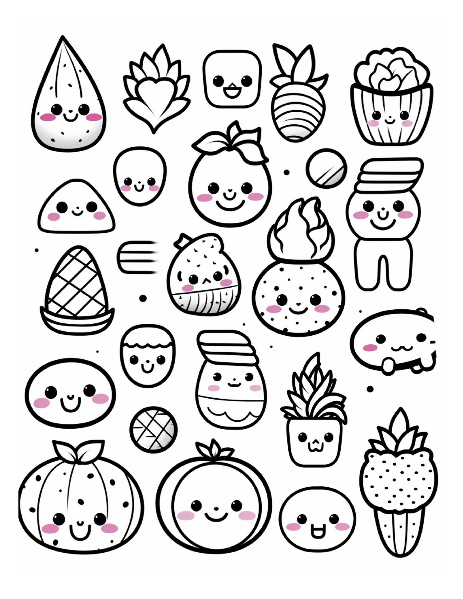 45 Kawaii Cute Mini’s Coloring Pages - Etsy