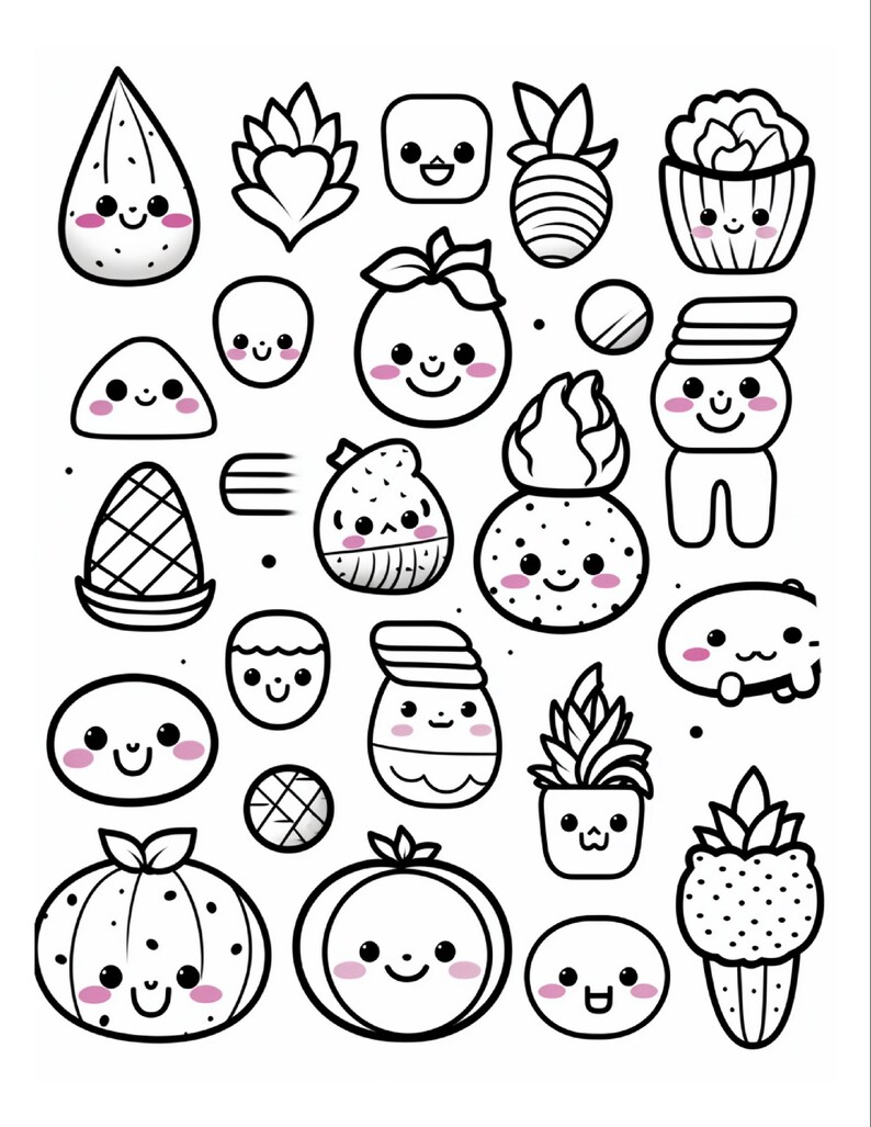 45 Kawaii Cute Mini’s Coloring Pages - Etsy