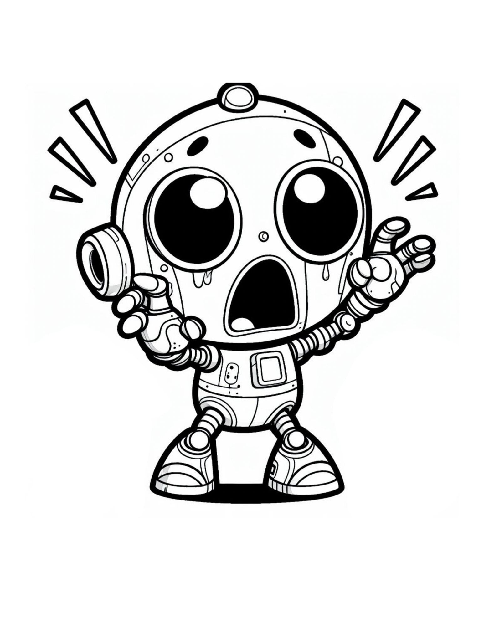 Super Simple Super Cute Robot Coloring Pages - Etsy