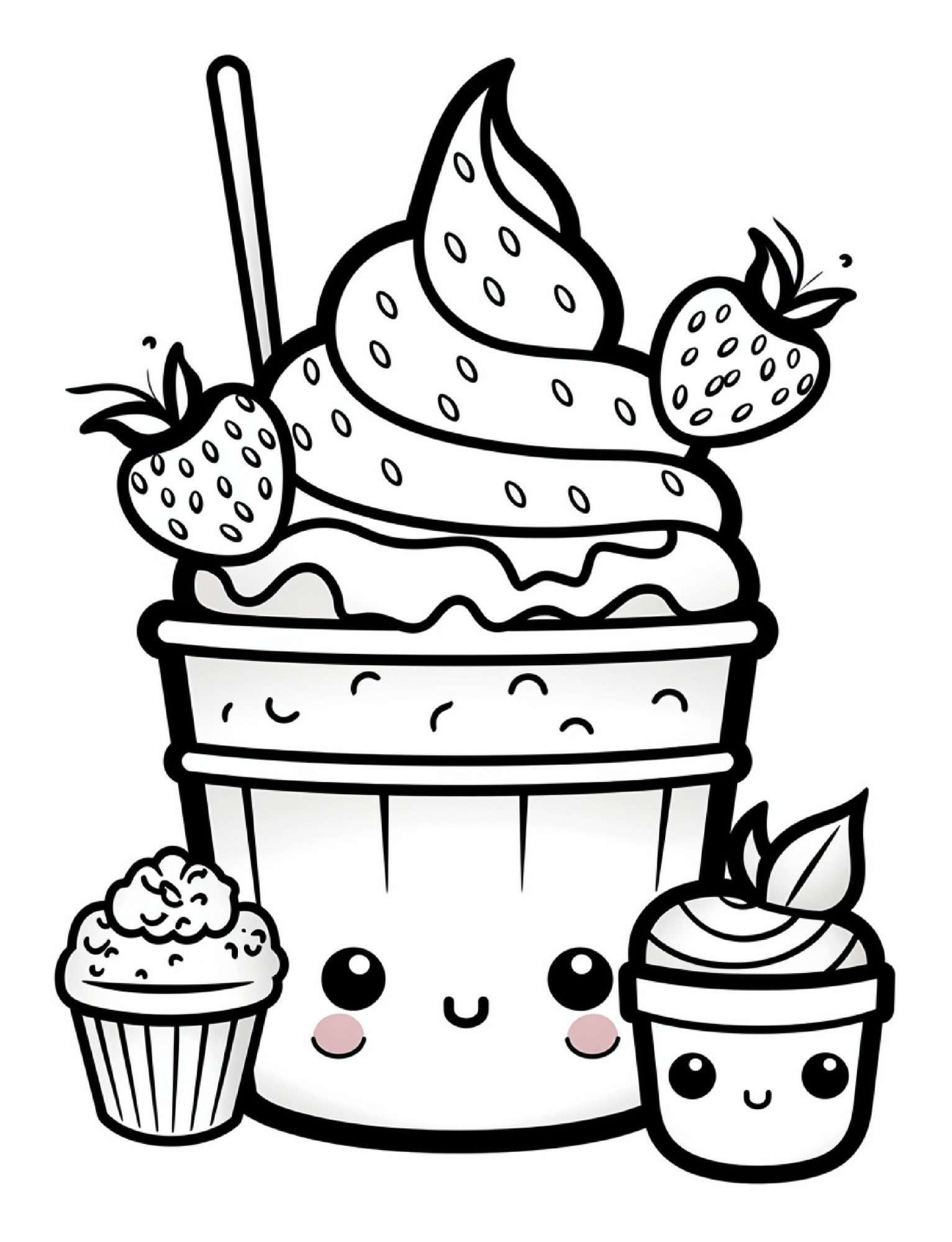 50 Kawaii Cute Foods Coloring Pages - Etsy