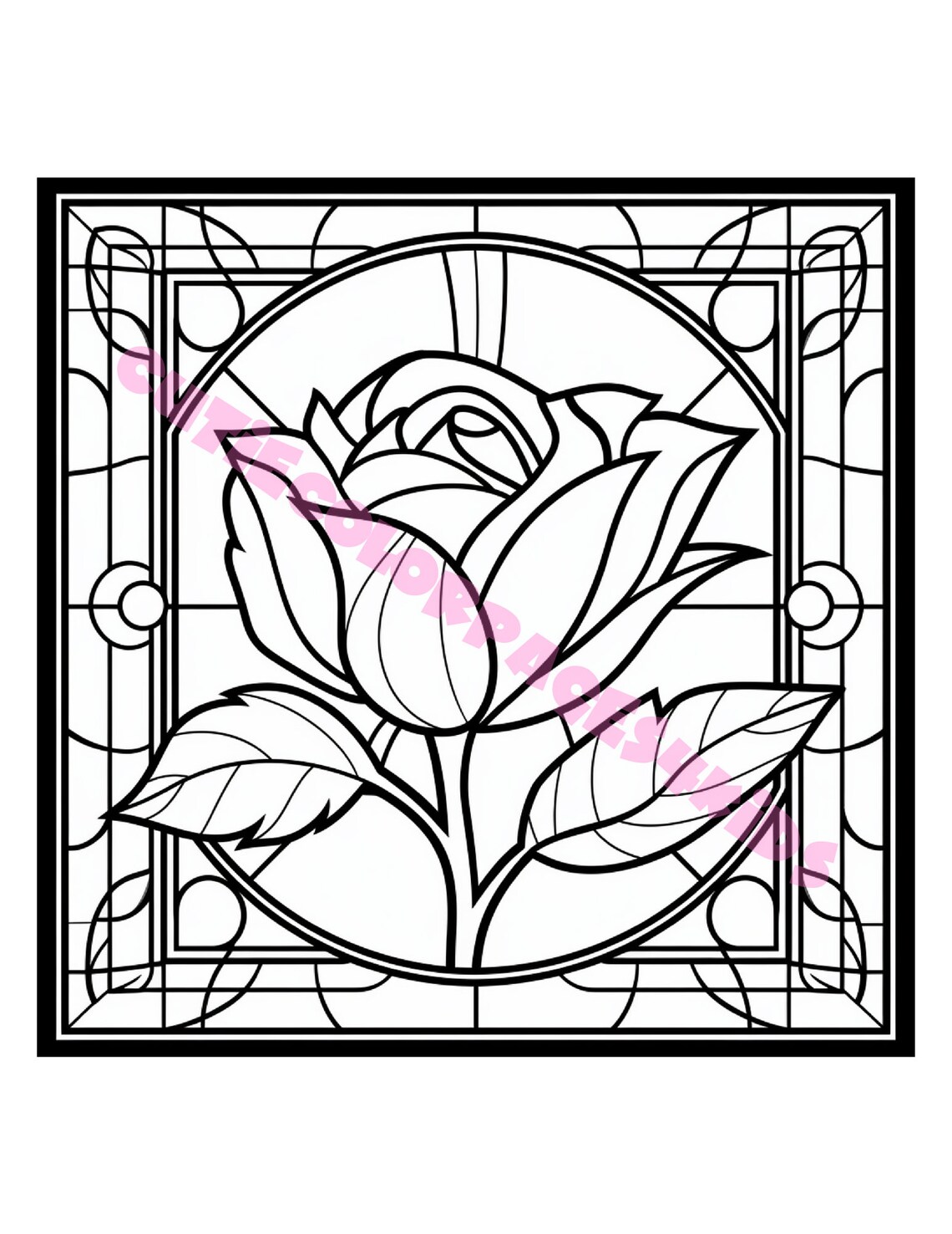 50 Stained Glass Coloring Pages - Etsy