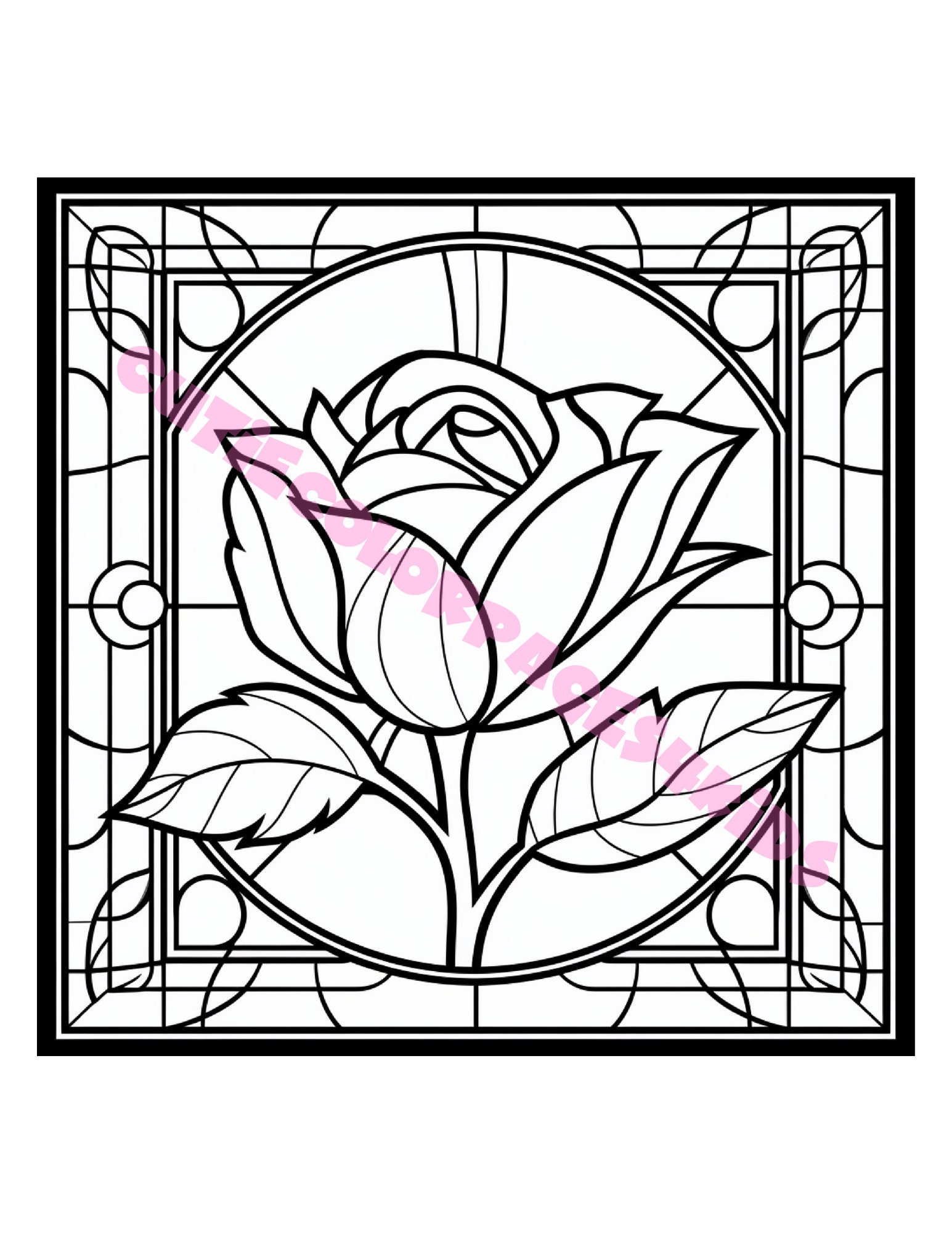 50 Stained Glass Coloring Pages - Etsy