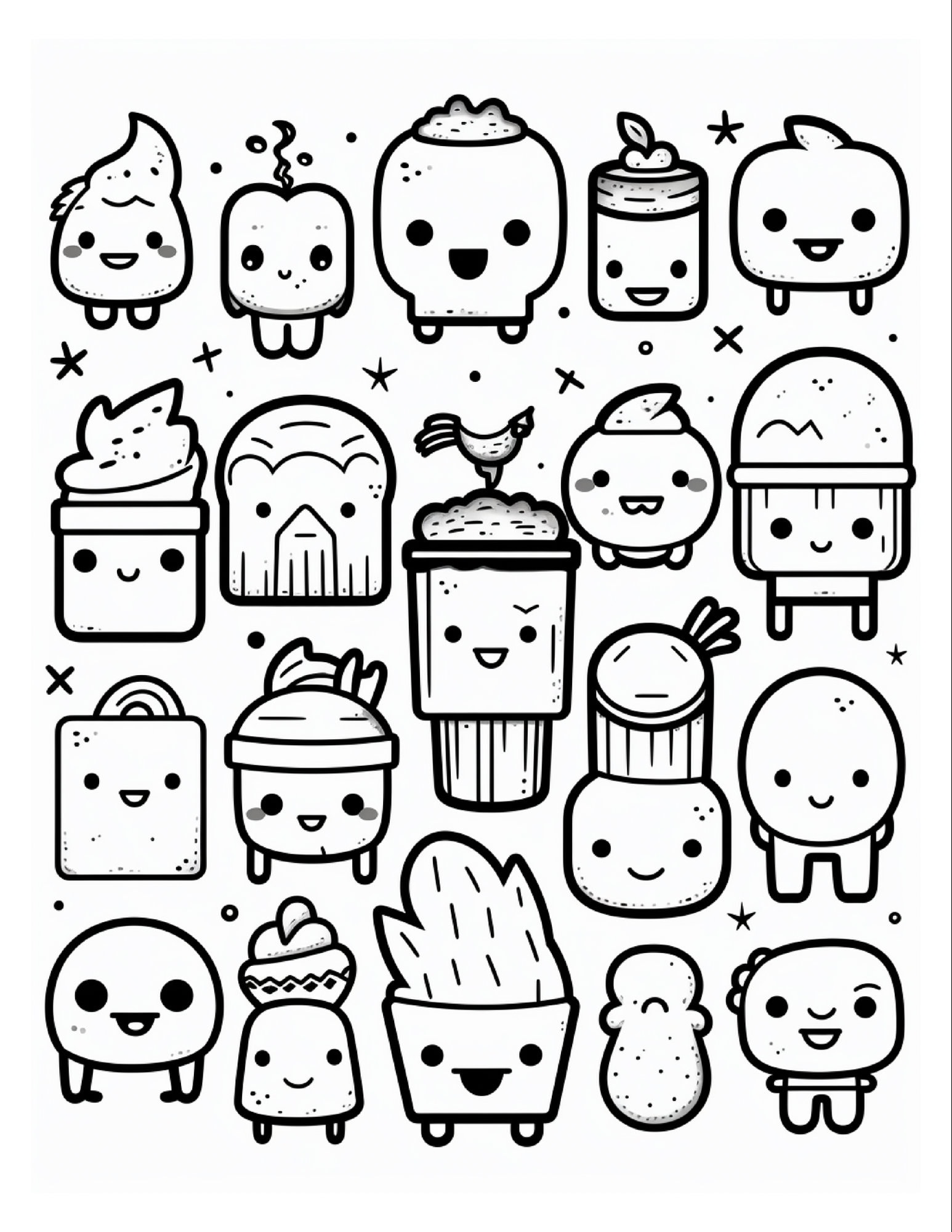 45 Kawaii Cute Mini’s Coloring Pages - Etsy