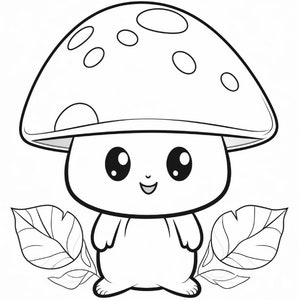 50 Kawaii Cute Mushroom Coloring Pages - Etsy