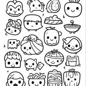 45 Kawaii Cute Mini’s Coloring Pages - Etsy