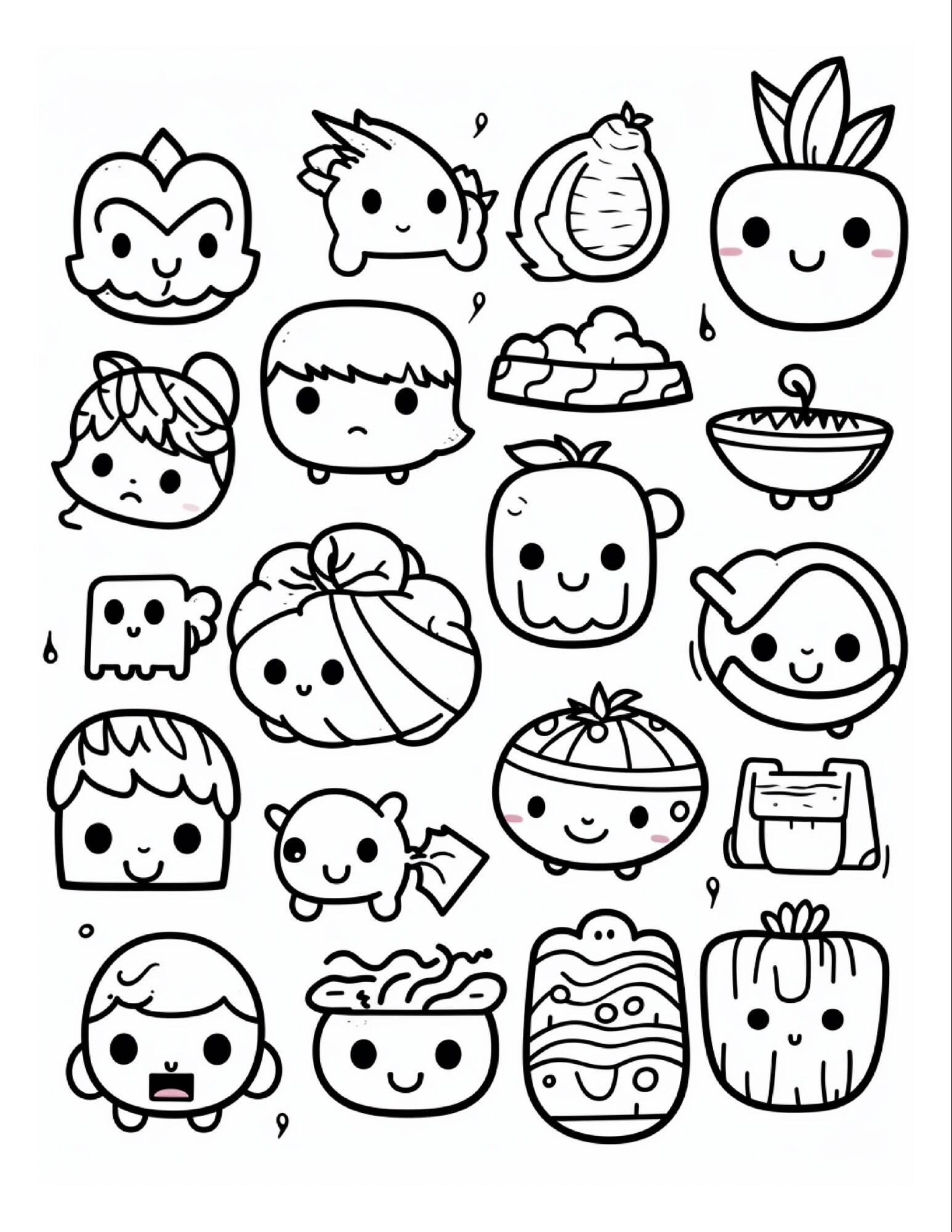 45 Kawaii Cute Mini’s Coloring Pages - Etsy