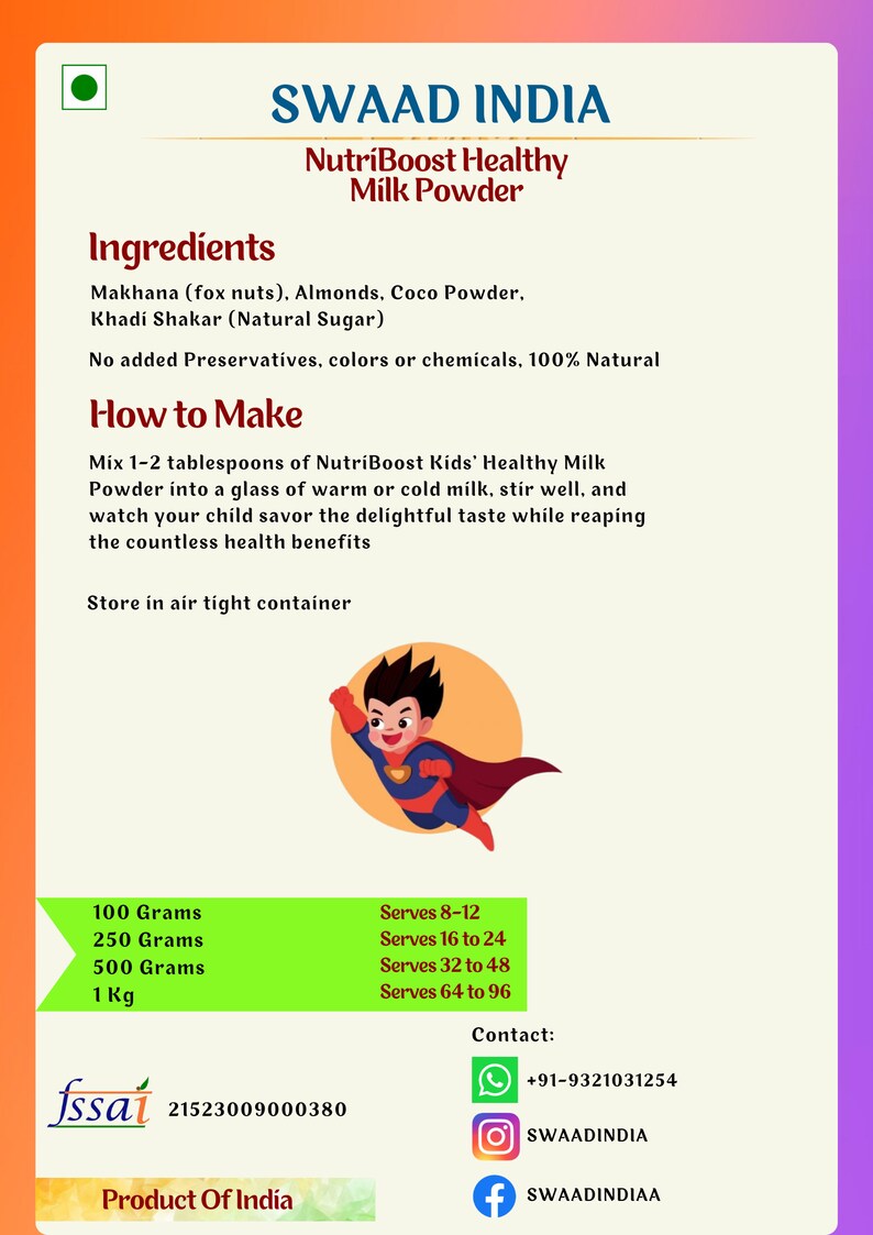 Nutriboost Kids' Healthy Milk Powder, No Preservatives, No Color ...