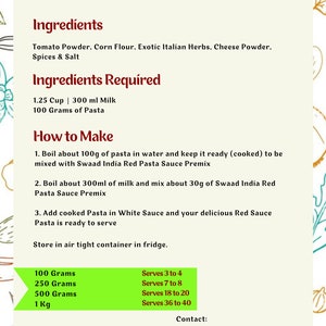 Red Tomato Pasta Sauce Powder Premix, Just Add Milk & Pasta, No ...