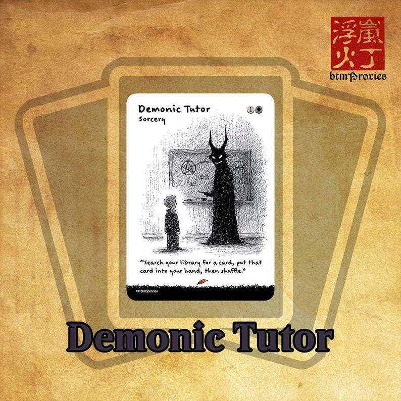 Demonic Tutor Proxy - Etsy