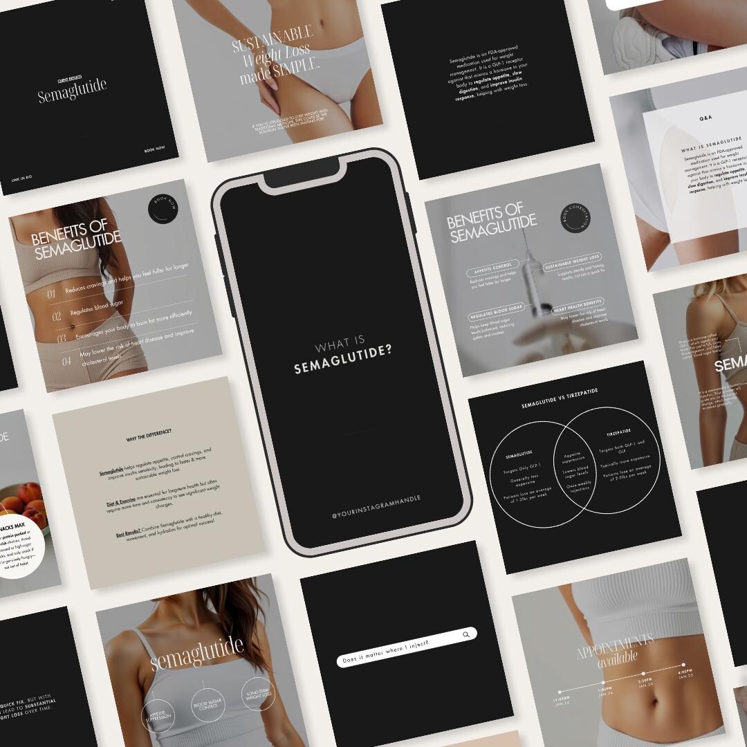 Semaglutide Instagram Templates: Weight Loss Social Media (canva) - Etsy