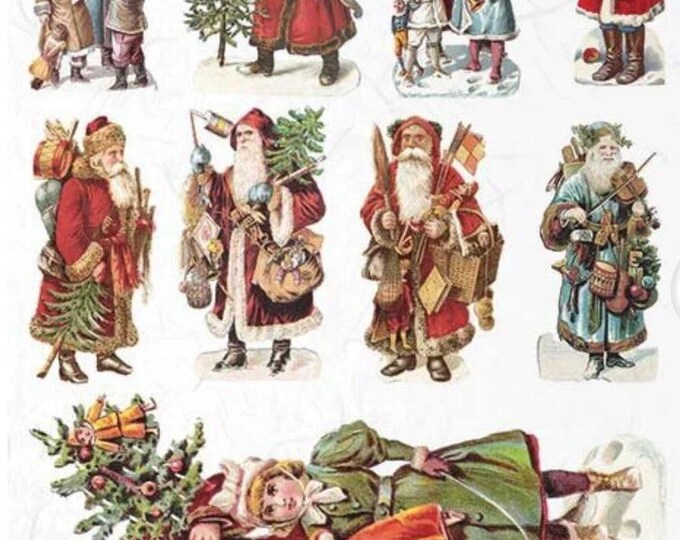 A4 Victorian Santa Decoupage Paper R1298 - Christmas Rice Paper for ...