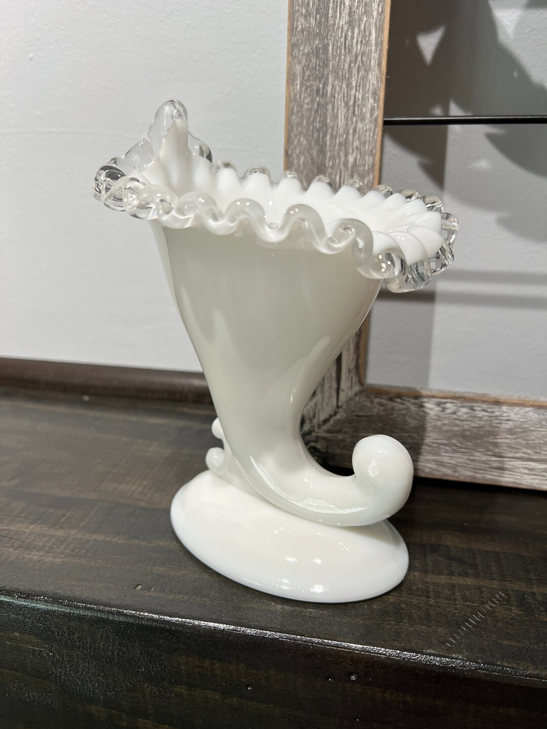 Fenton Silver Crest Cornucopia - Etsy