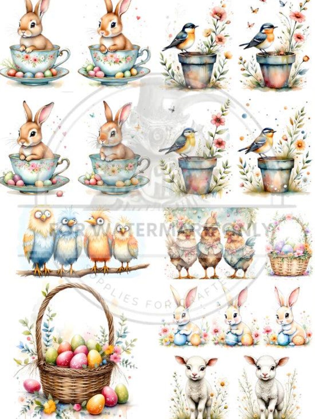 A4 Fun Easter Smalls Decoupage Paper DC652 - Etsy
