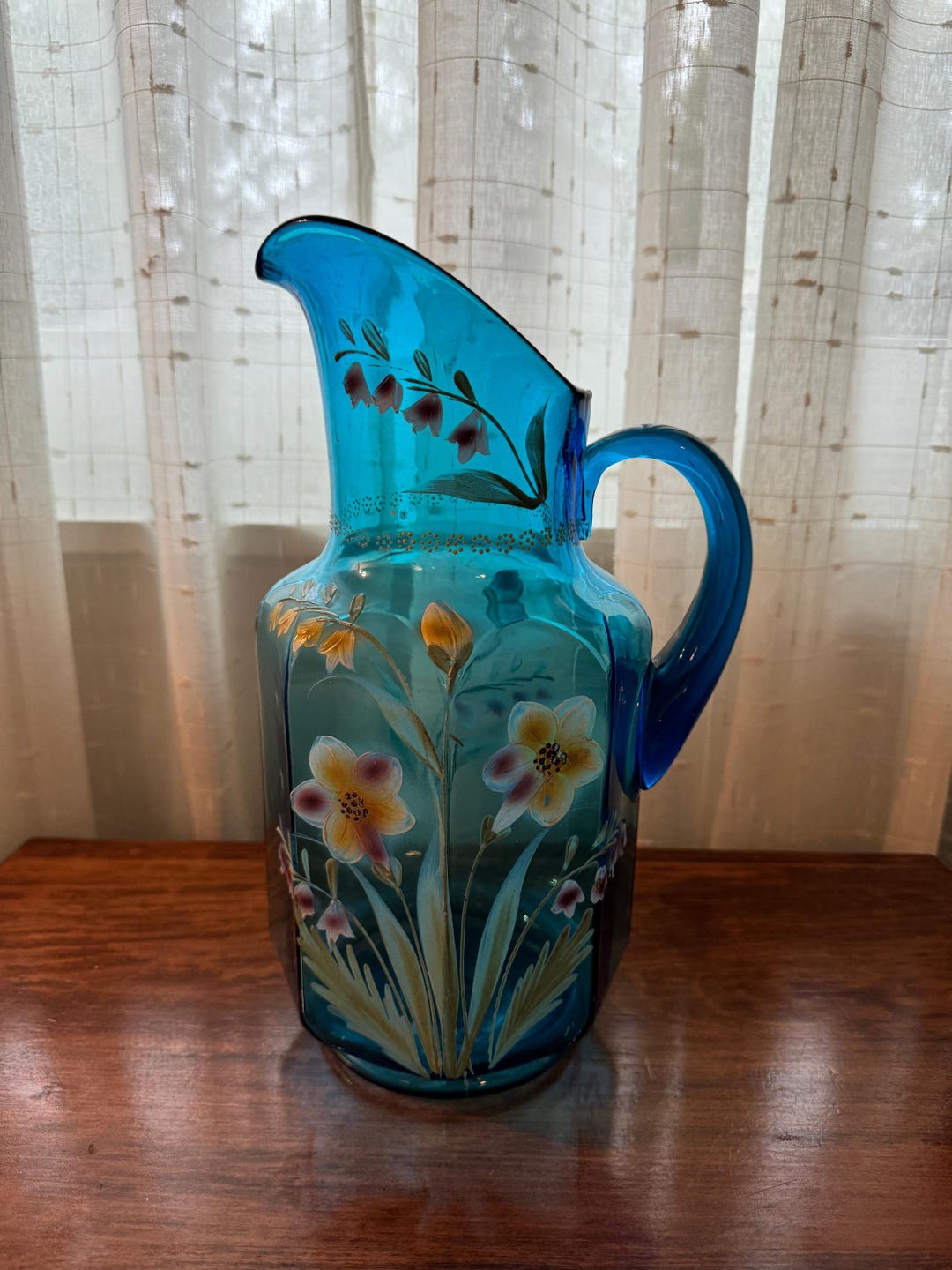 Rare Blue Vintage Pitcher - Fenton - Etsy
