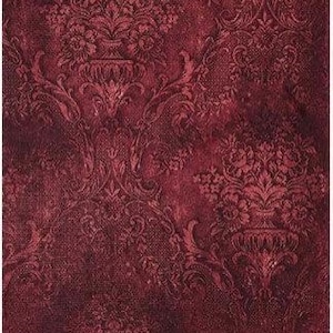 Maroon Damask Background Decoupage Rice Paper R0943L - Vintage Floral ...