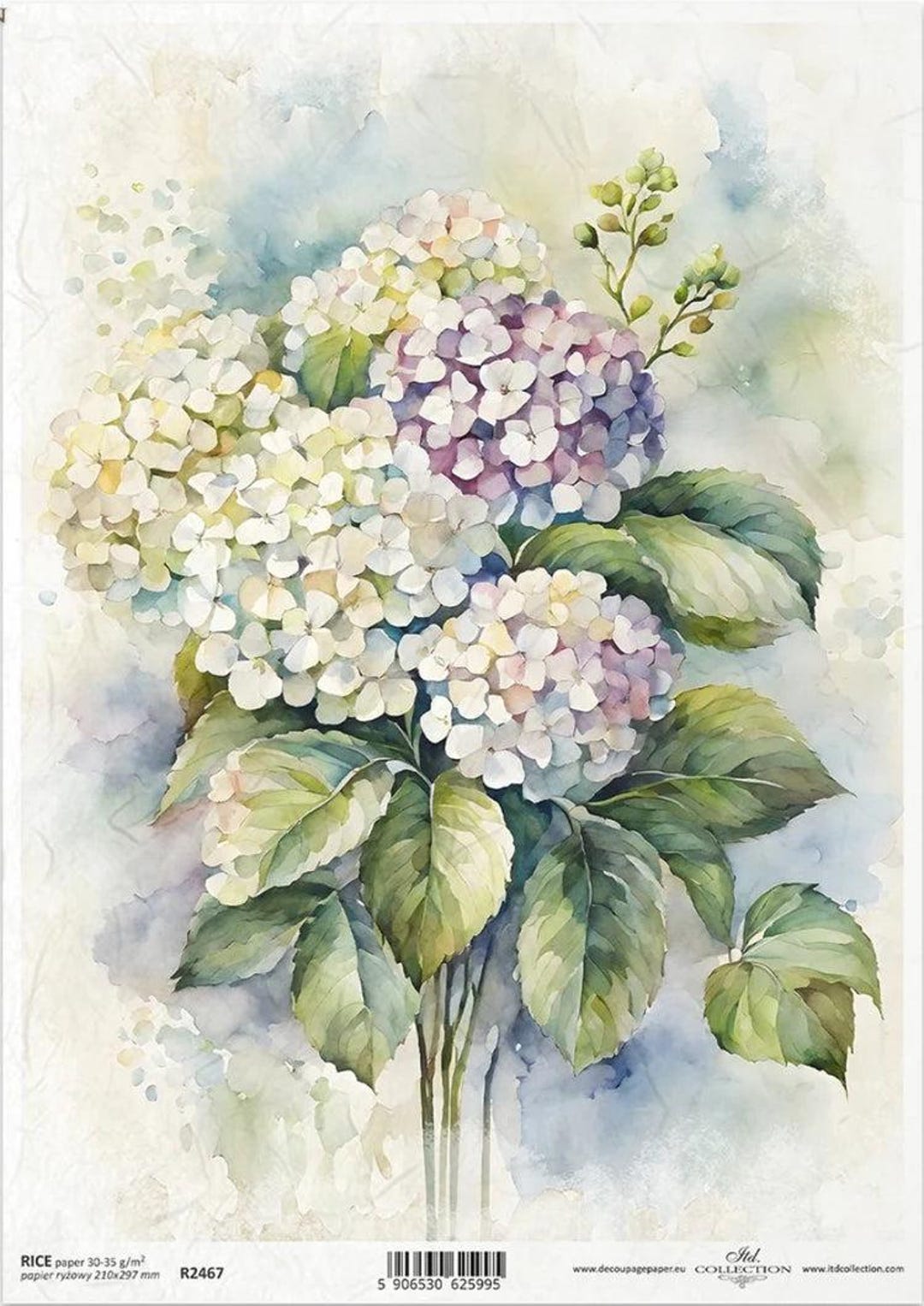 A4 Hydrangea Decoupage Paper - R2467 - Etsy