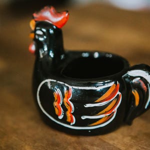 Vintage Japanese Redware Set Black Rooster | Hen | Creamer | Sugar Bowl ...
