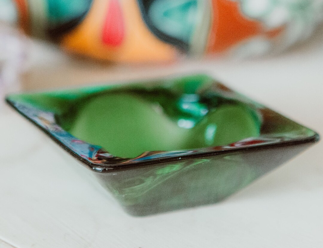 Eye Catching Emerald Green MCM Ashtray - Etsy