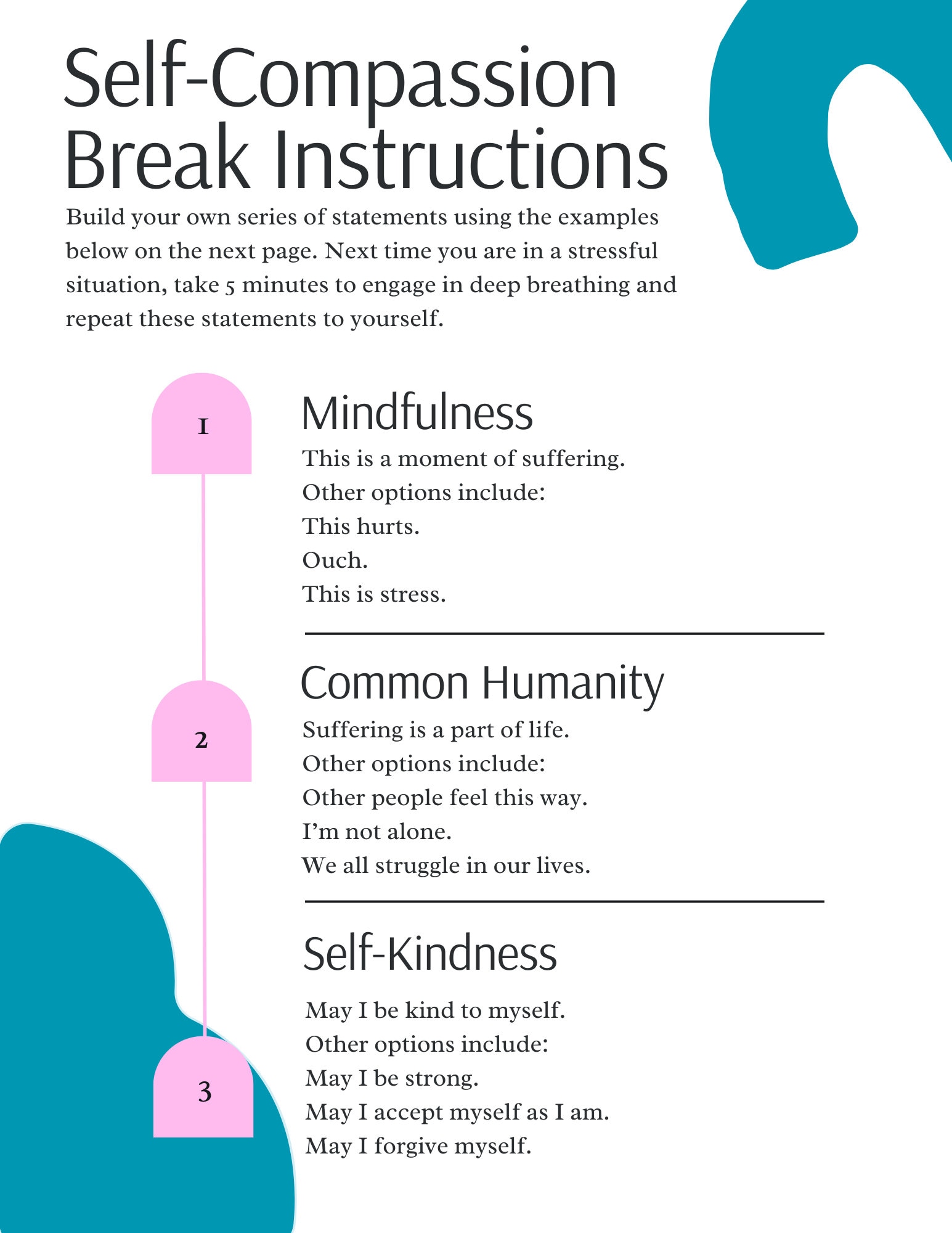 Self-compassion Handout and Activity - Etsy