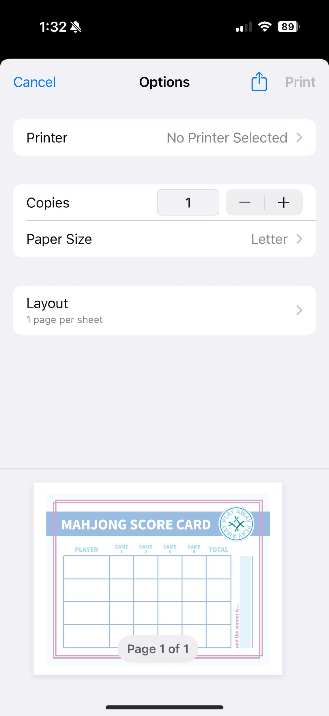 Printable Mahjong Score Card - Easy to Download to Keep Score of Your ...