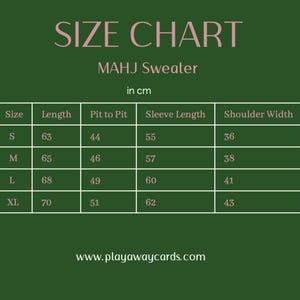 MAHJ Knit Block Letter Sweater - Perfect Mahjong Lover/ Teacher Gift Green and Blush Pink Grand ...