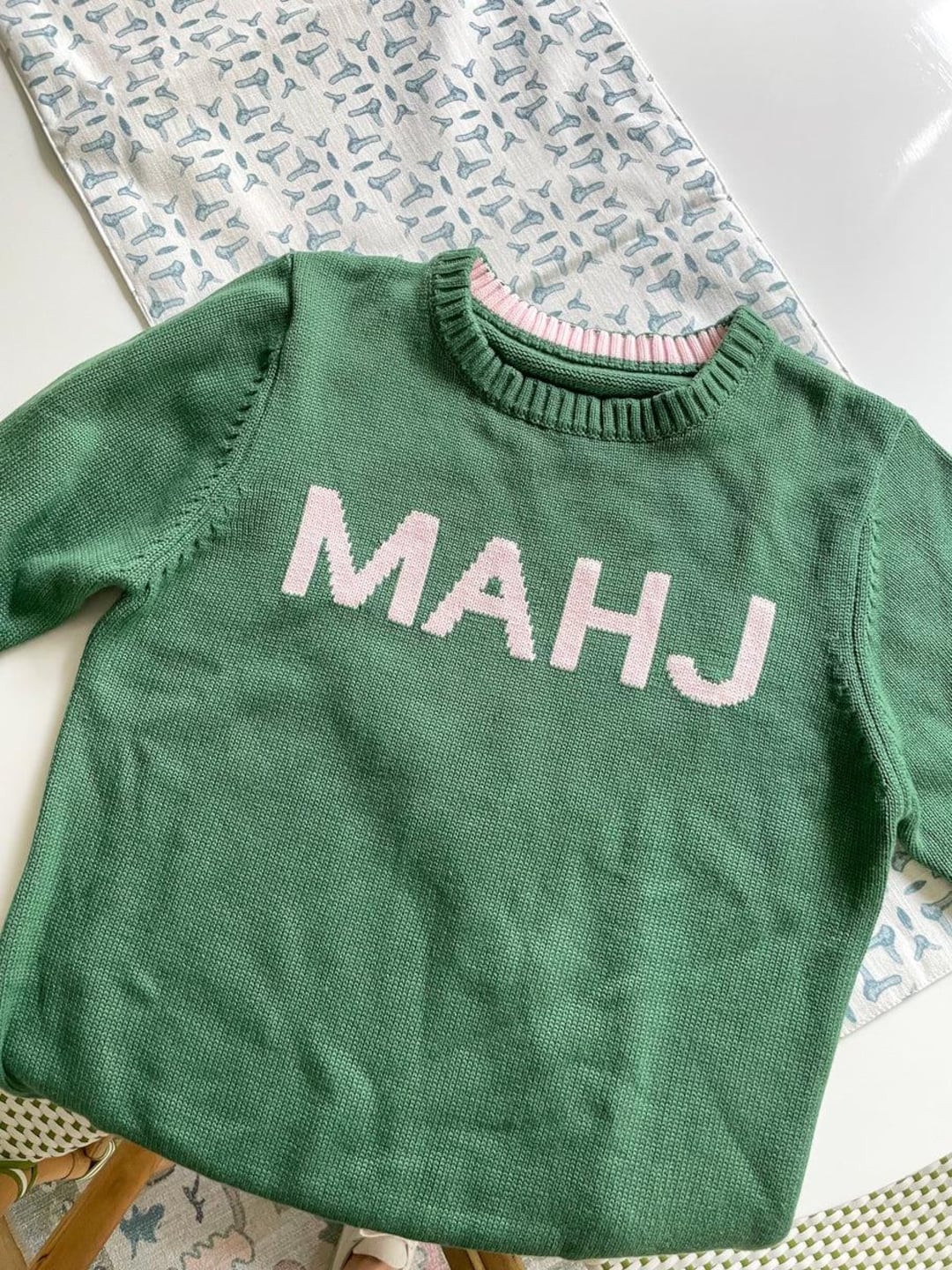 MAHJ Knit Block Letter Sweater - Perfect Mahjong Lover/ Teacher Gift ...