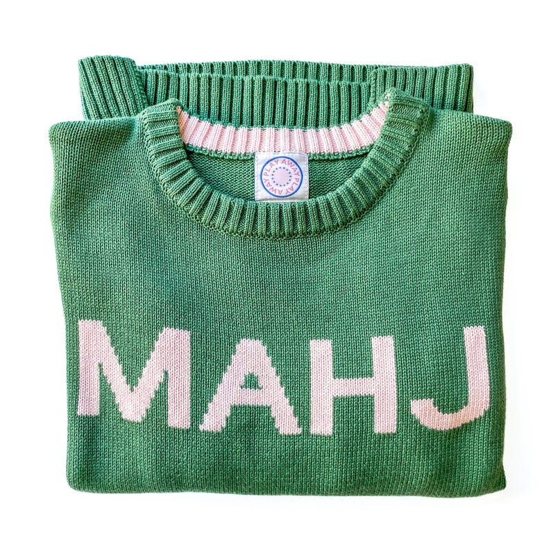 MAHJ Knit Block Letter Sweater - Perfect Mahjong Lover/ Teacher Gift ...