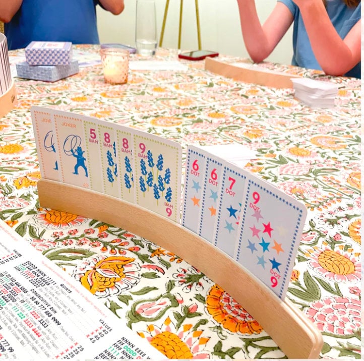 Natural Wooden Curved Card Rack Holder Set of 4 With Canvas Drawstring ...