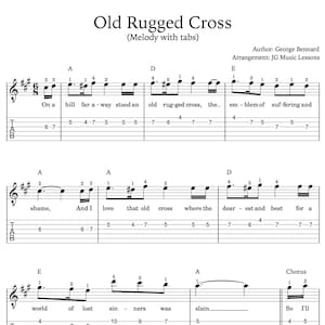 Old Rugged Cross Guitar Sheet Music With Tabs - Chords, Melody and ...