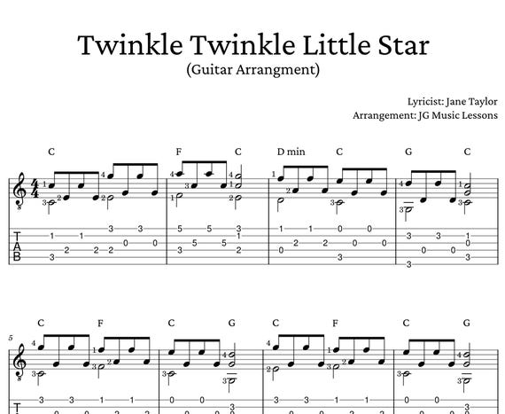 Twinkle Twinkle Little Star Guitar Tab Guitar Tabs