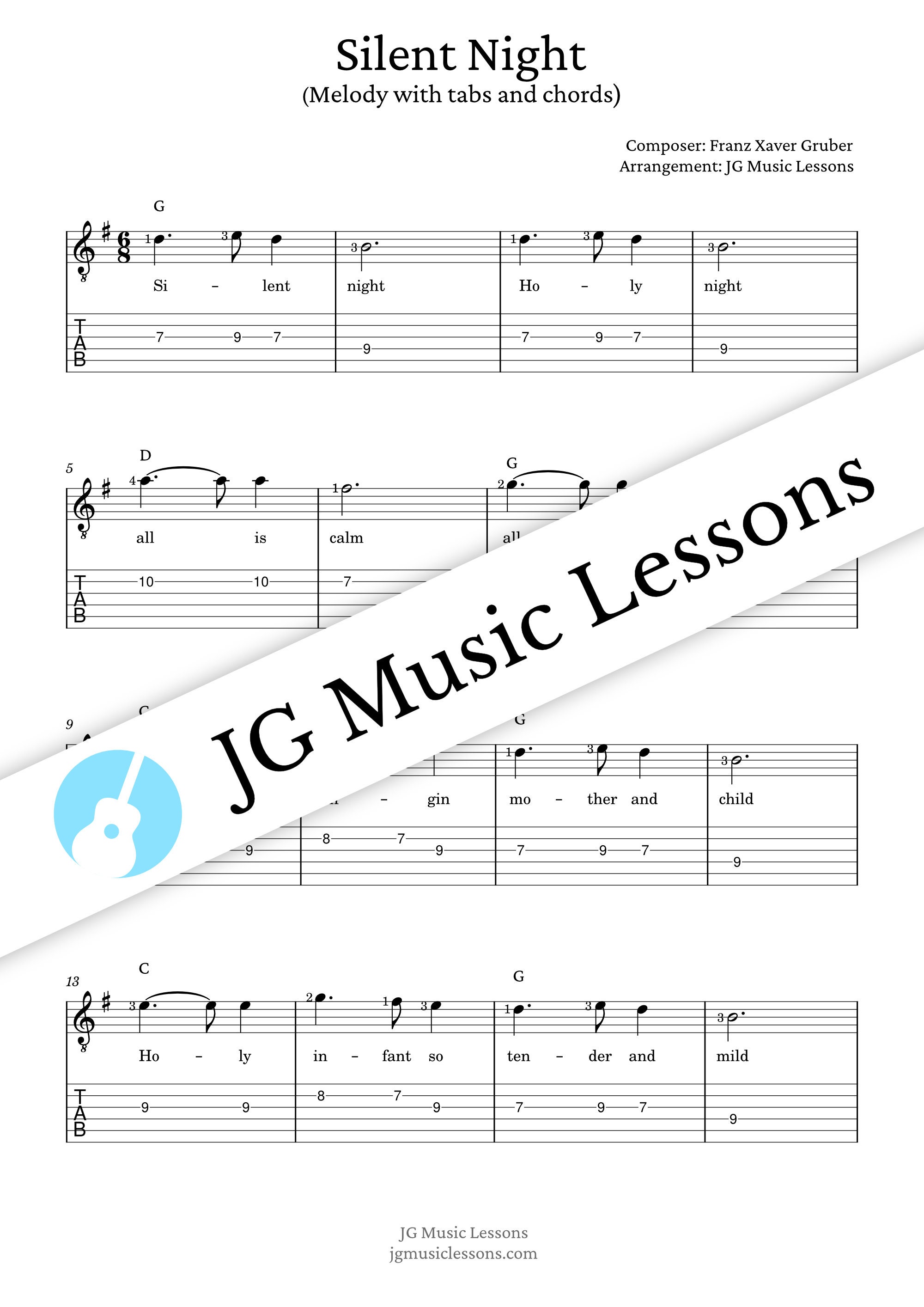 Silent Night Guitar Chords Easy