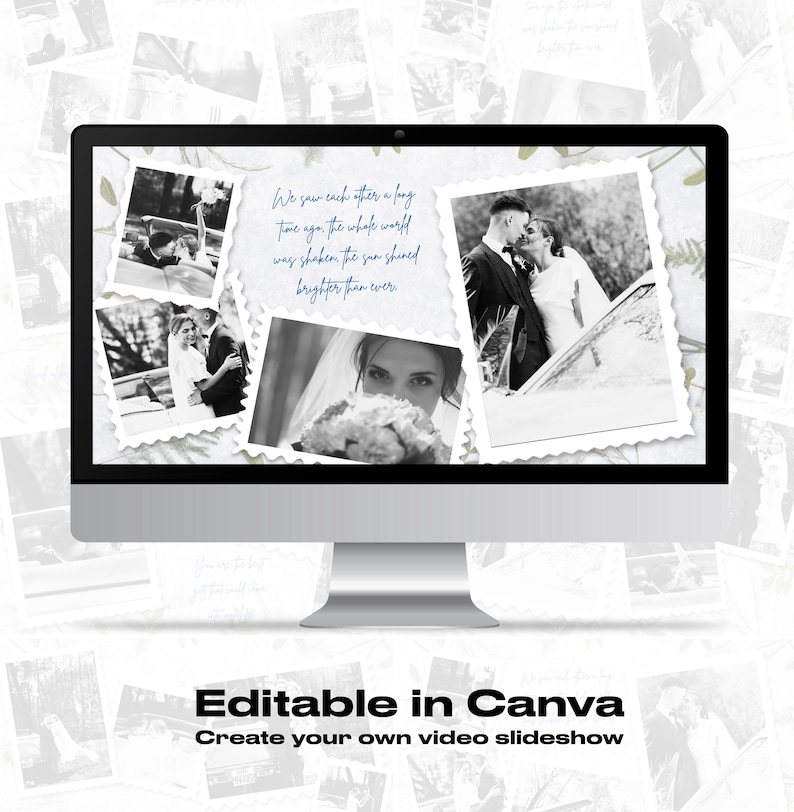 Editable Wedding Anniversary Canva Slideshow Video Template for Family ...