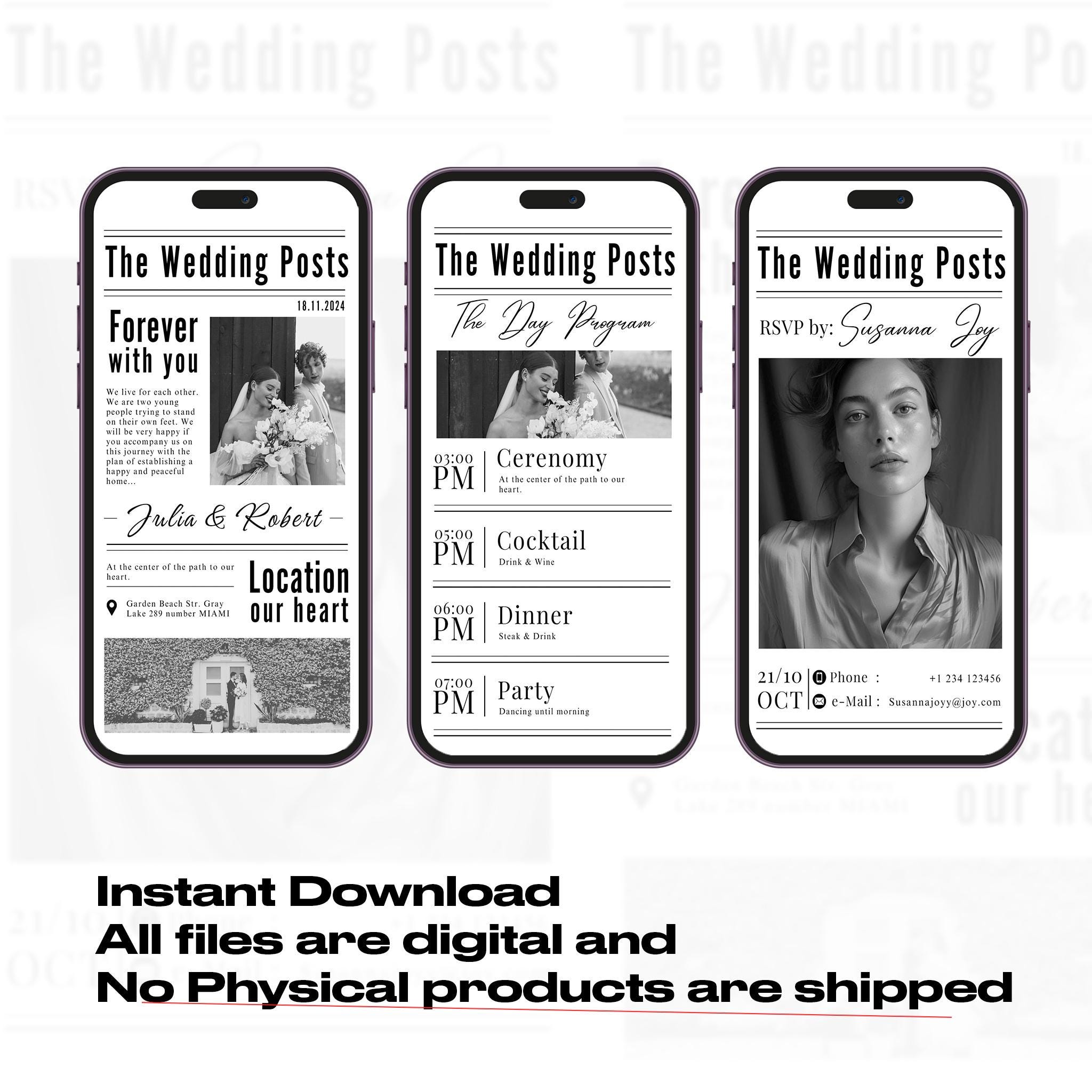 Wedding Video Invitation Template, Animated Wedding Invitation - Etsy