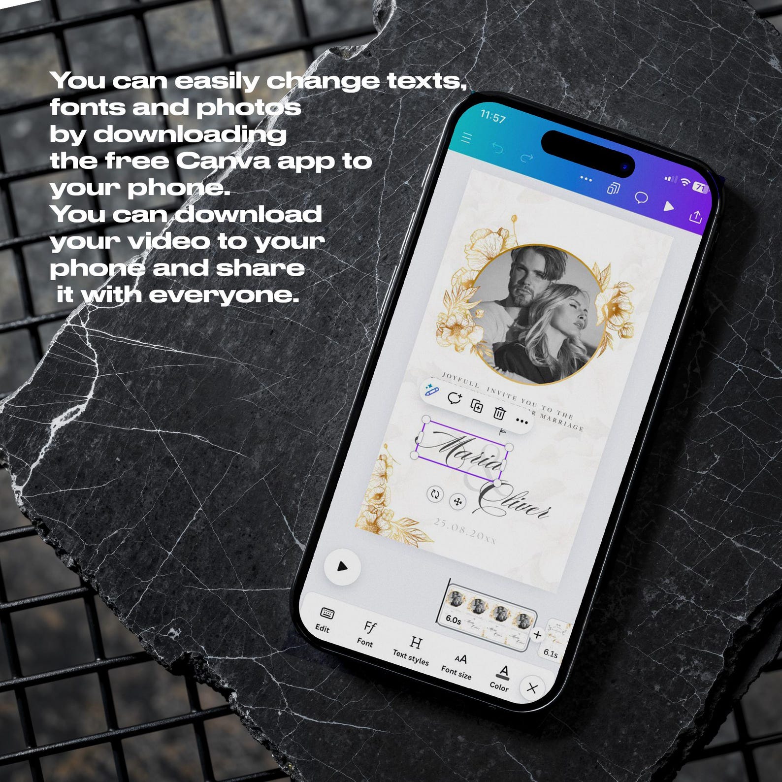 Wedding Video Invitation Template, Animated Wedding Invitation, Details ...