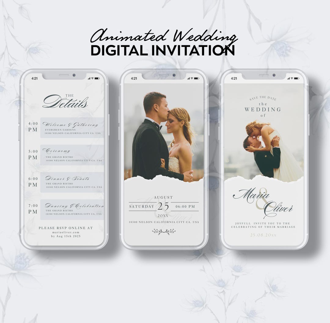 Wedding Video Invitation Template, Animated Wedding Invitation, Details ...